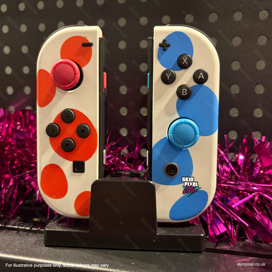 Yoshi Eggshells (Red & Blue) Joy-Con (Switch/OLED) – Skin Pixel